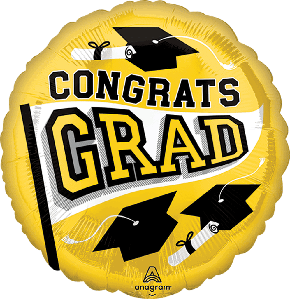 Globo 18" Congrats Grad Amarillo - Globos Toys Ericka